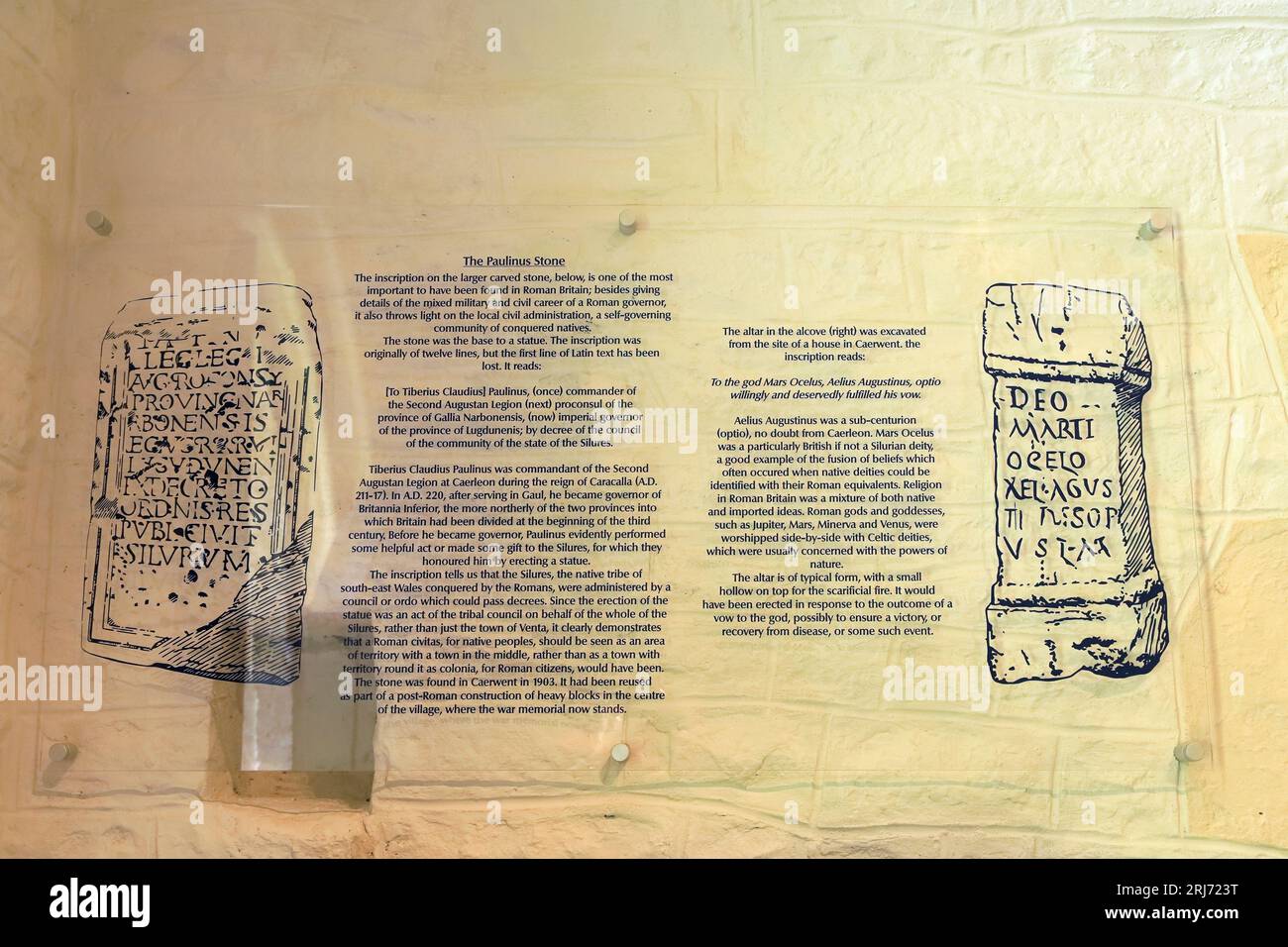 Sign for Roman artefacts - The Paulinus stone and small altar stone ...