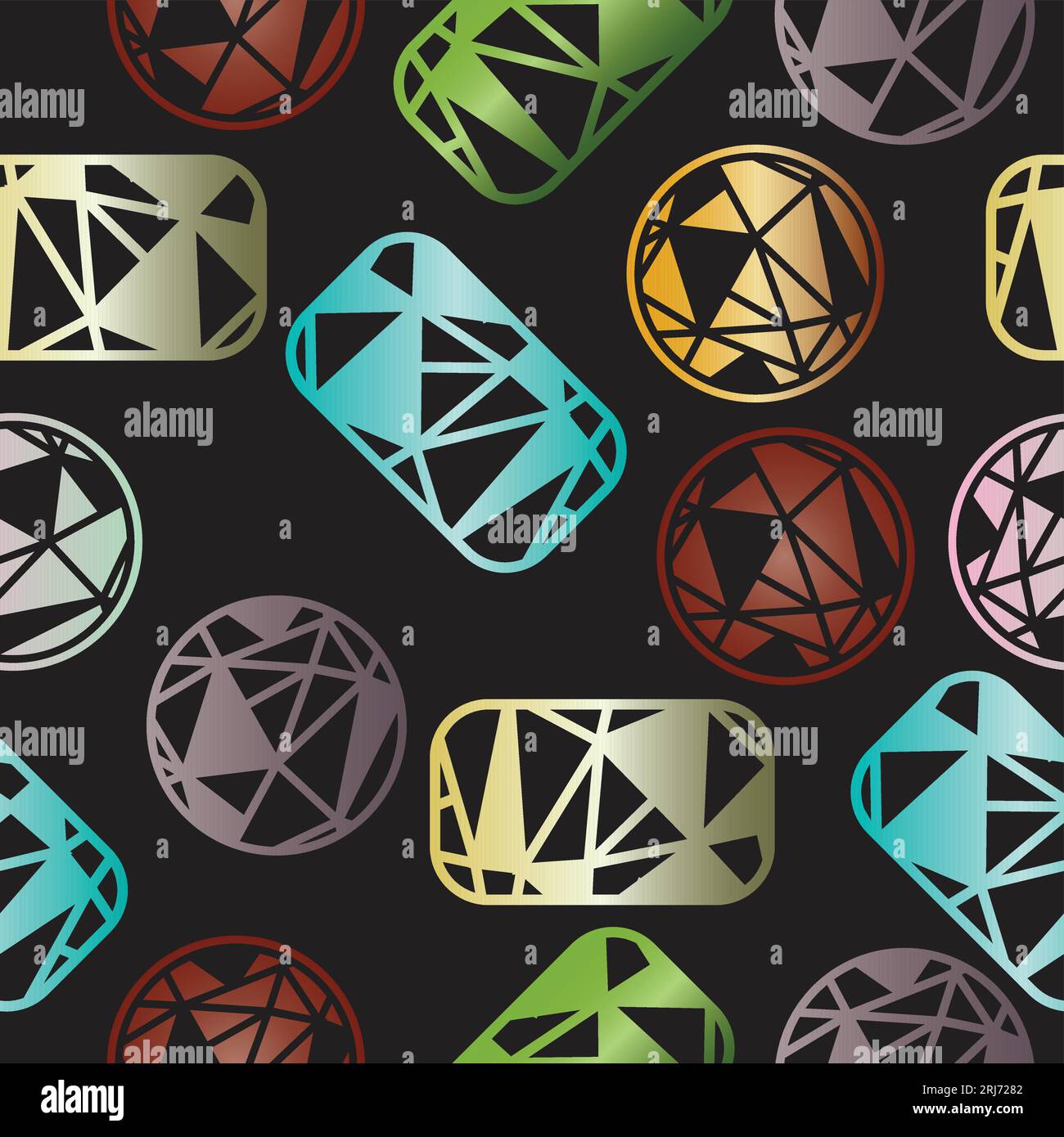 shine gold jewels gradient abstract seamless pattern vector Stock ...