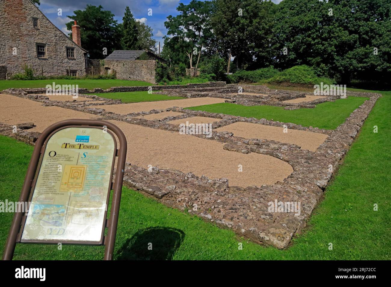 Site of Roman Temple; Roman buildings and excavations, Caerwent village ...