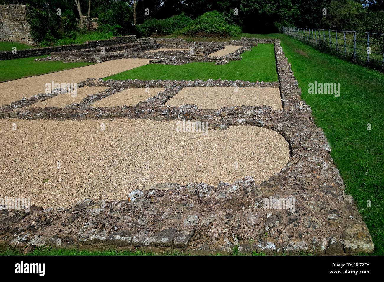 Site of Roman Temple; Roman buildings and excavations, Caerwent village ...
