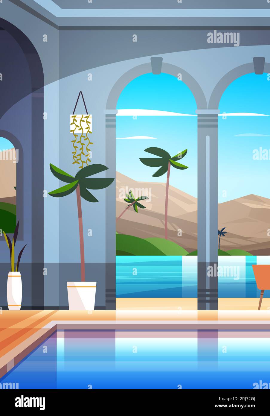 modern villa with pool near sea or ocean beach empty nobody holiday ...