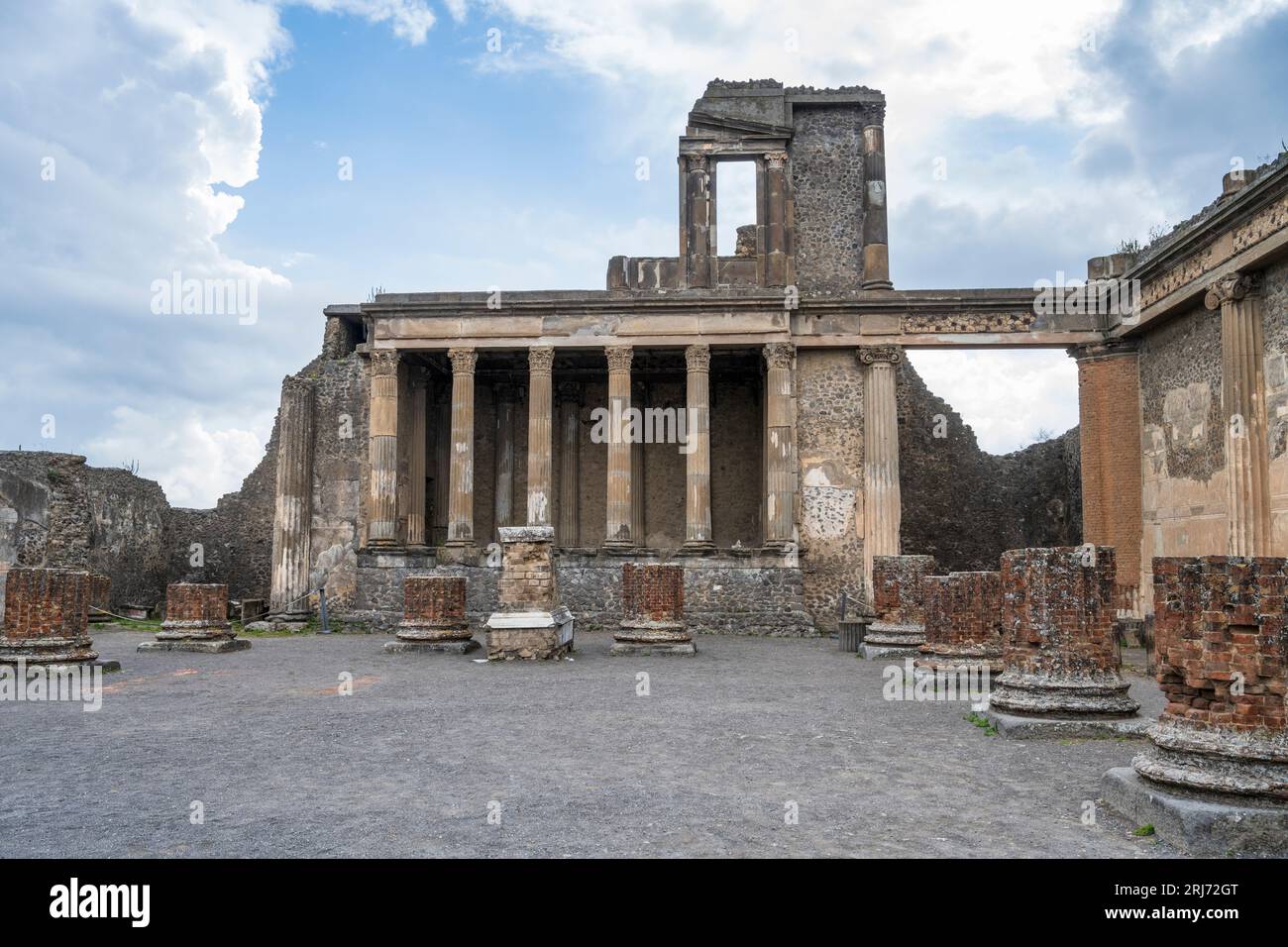 Two-tiered Tribunal of the Basilica in the Roman Forum in the ruins of ...