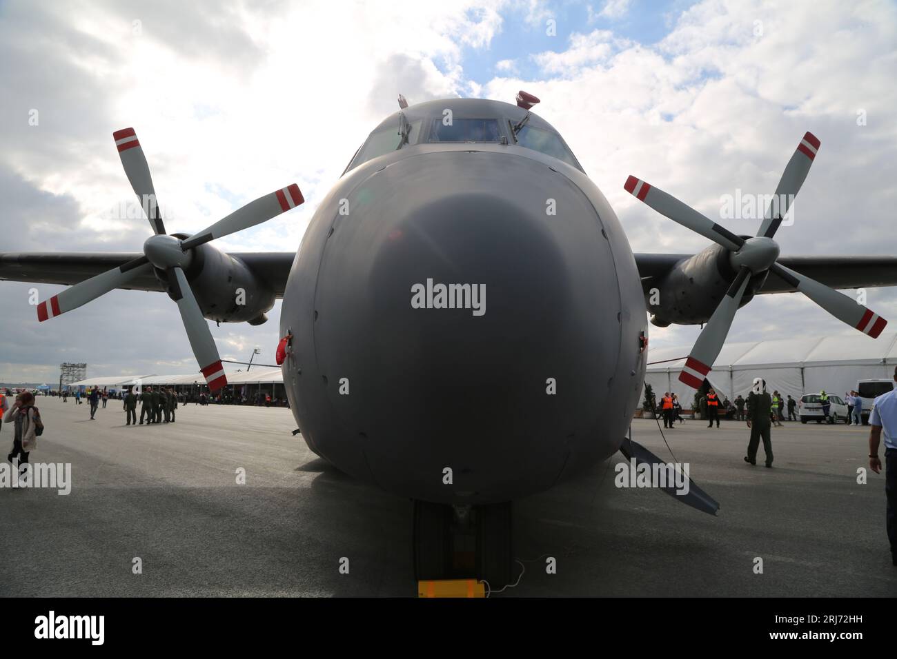 airplane event. air show including cargo planes balloons and f1 racing ...