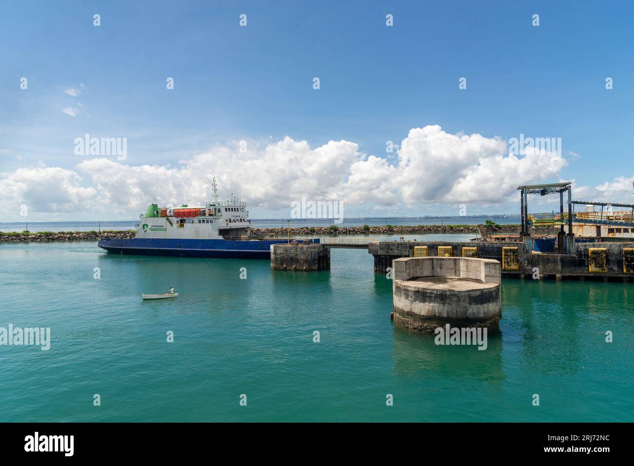 Vera Cruz, Bahia, Brazil - April 11, 2023: Ferry-Boat arriving at the ...