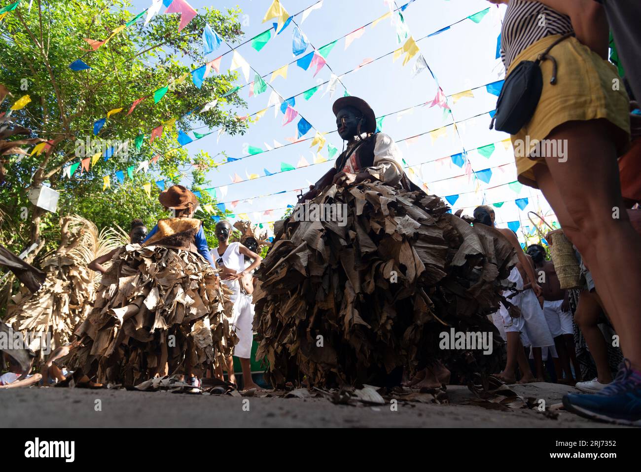 Santo Amaro, Bahia, Brazil - July 23, 2023: Members of the traditional ...