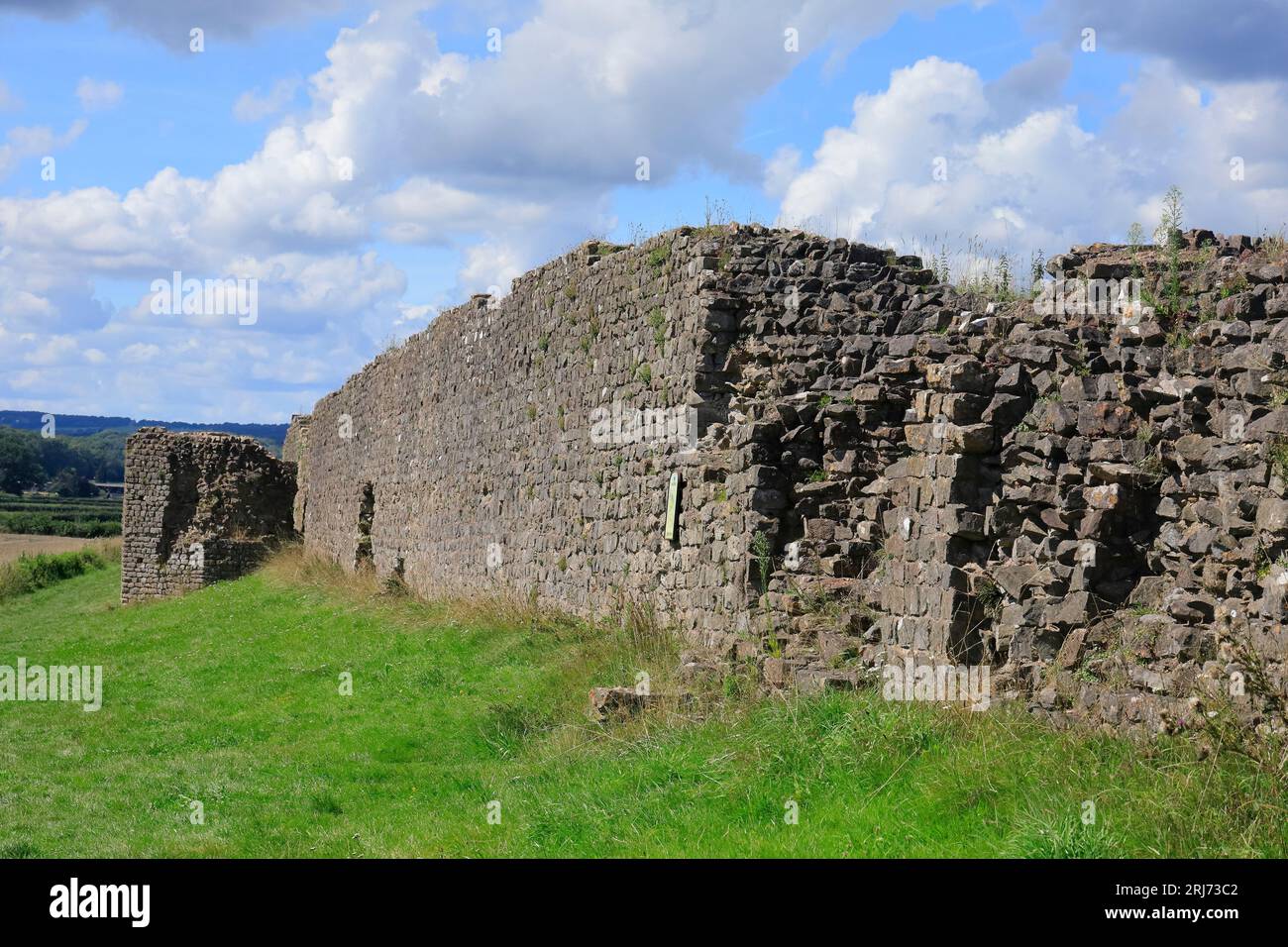 Well preserved and impressive Roman walls surrounding Venta Silurum, a ...