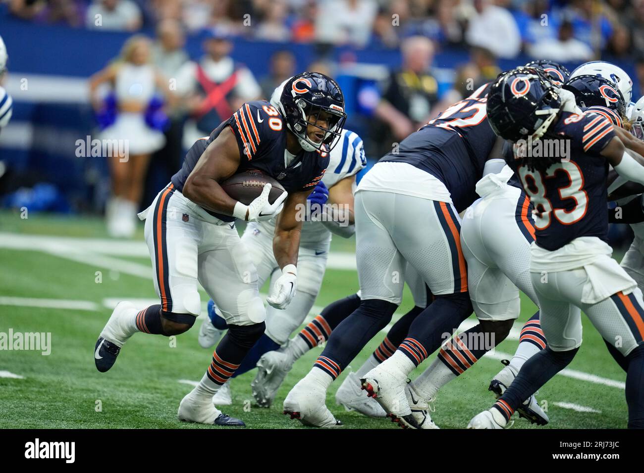 Chicago Bears running back Roschon Johnson (30) in action during an NFL ...