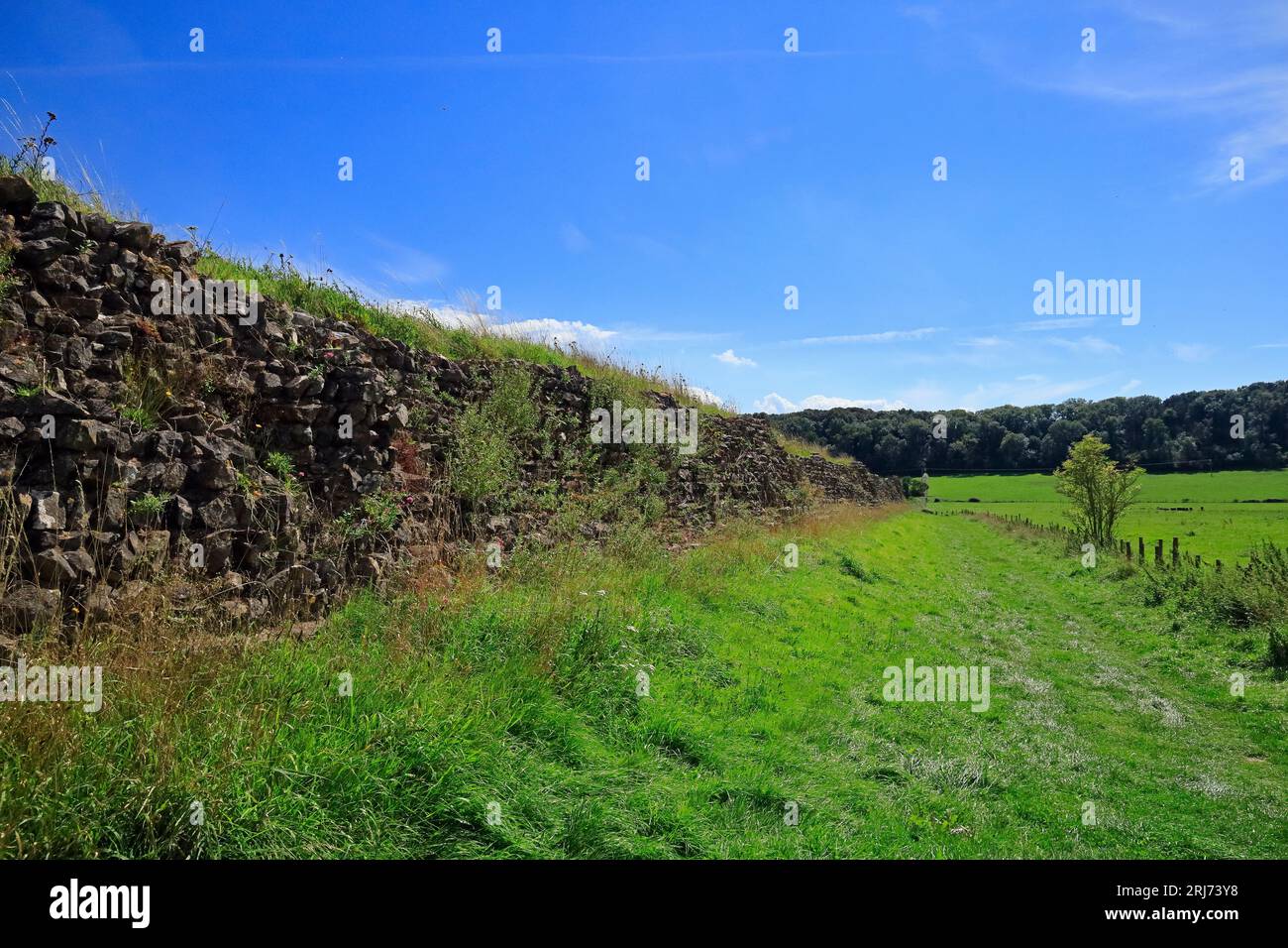 Well preserved and impressive Roman walls surrounding Venta Silurum, a ...