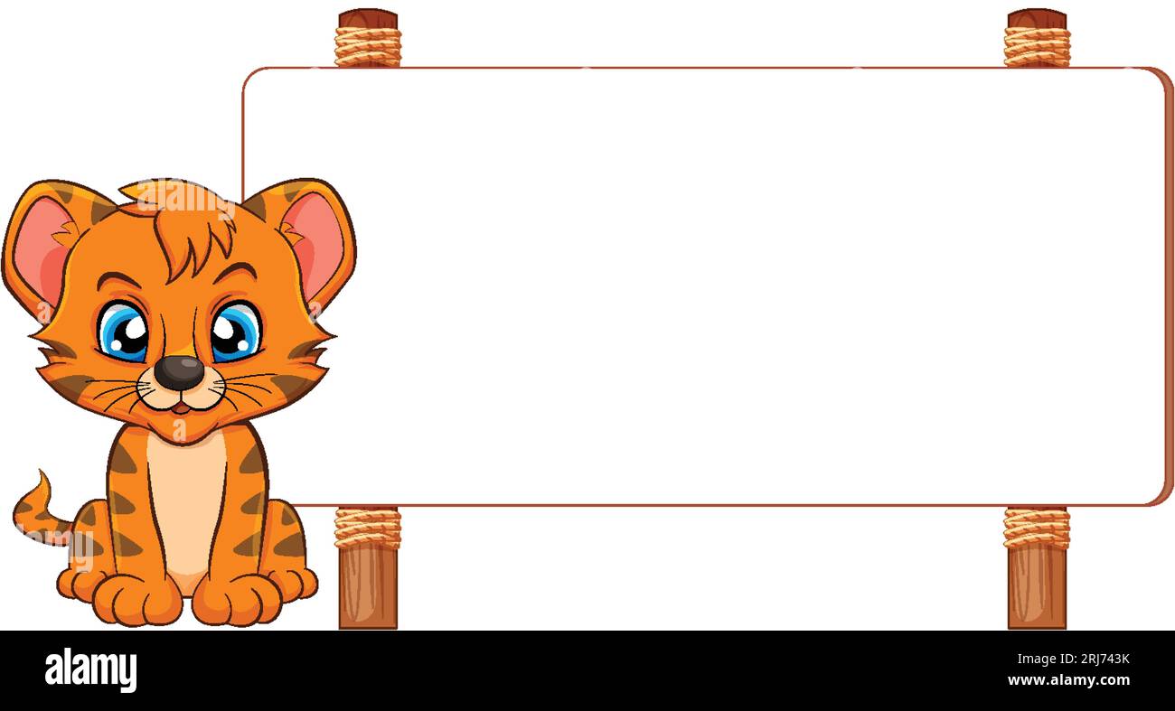 A vibrant vector illustration of a friendly tiger standing confidently ...