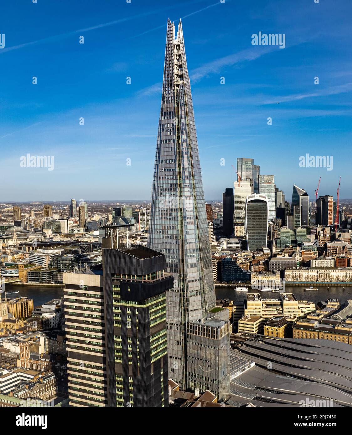 A stunning aerial view of the financial district in London, featuring ...