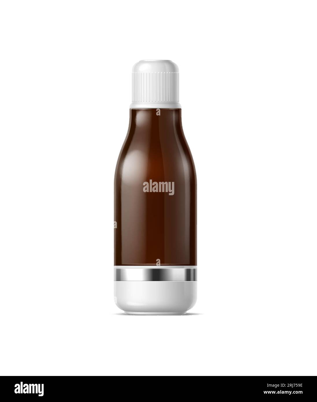 Realistic cosmetics product bottle. Sleek cosmetic flask with a screw ...