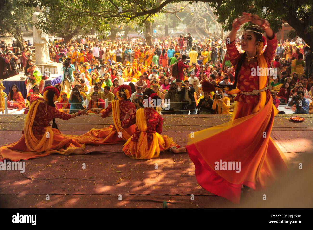 A programme marking Pahela Falgun at the Institute of Fine Arts, Dhaka ...