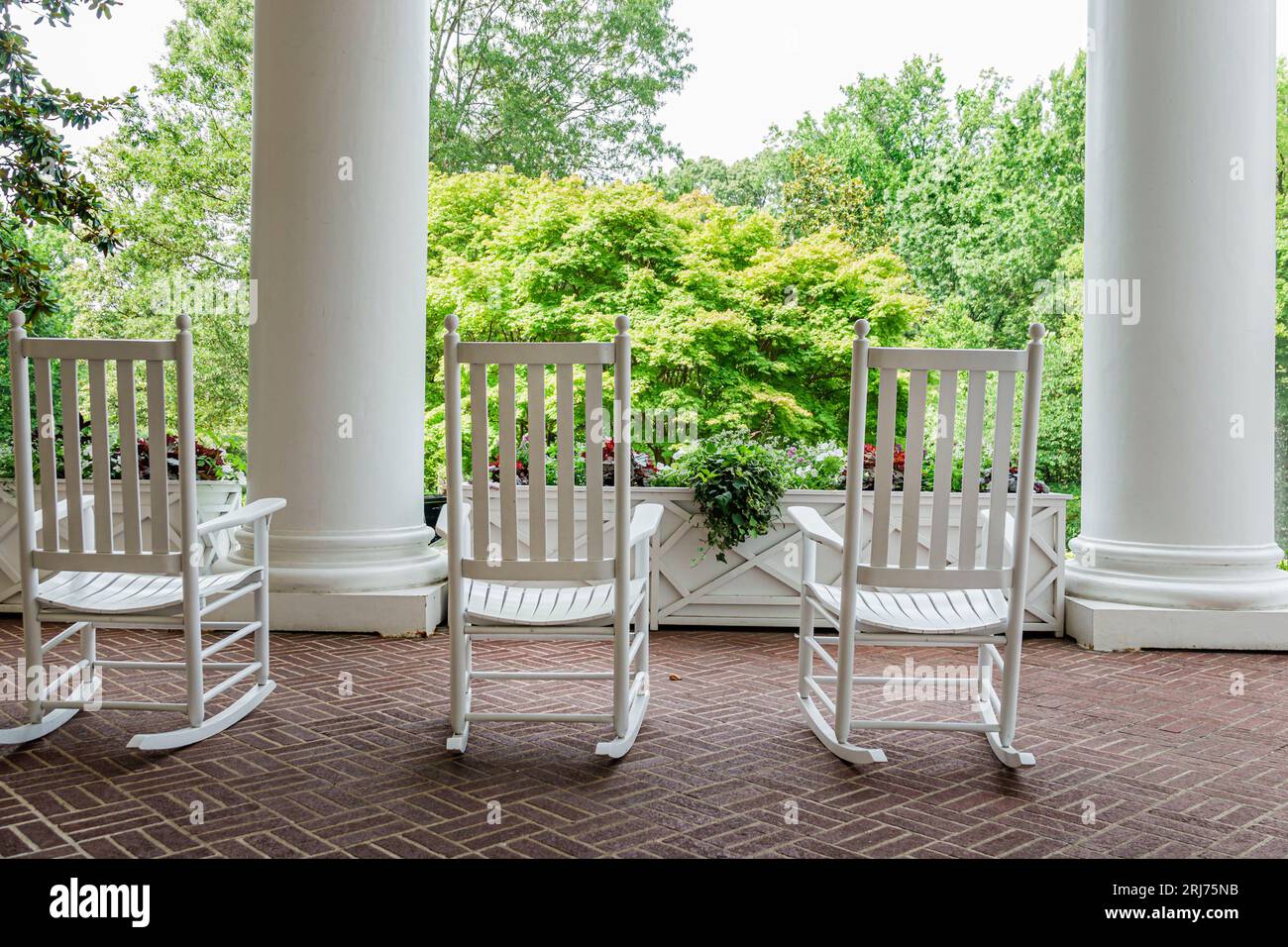 Charlotte North Carolina,Myers Park,The Duke Mansion,rocking chairs ...