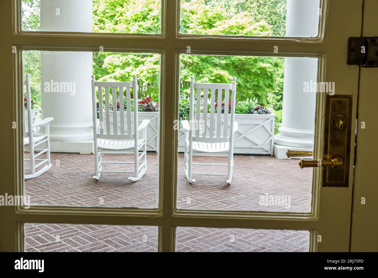 Charlotte North Carolina,Myers Park,The Duke Mansion,rocking chairs ...