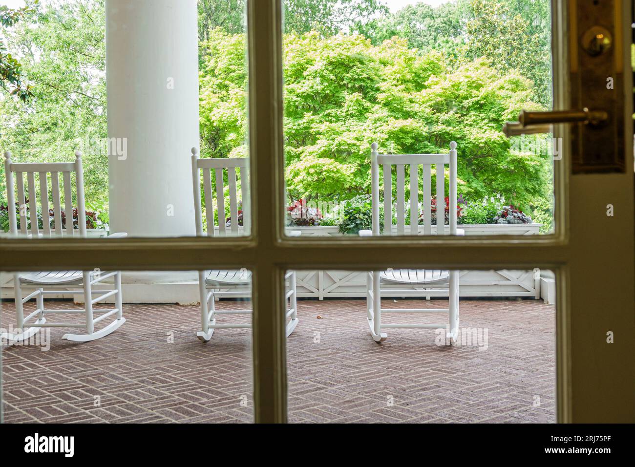 Charlotte North Carolina,Myers Park,The Duke Mansion,rocking chairs ...