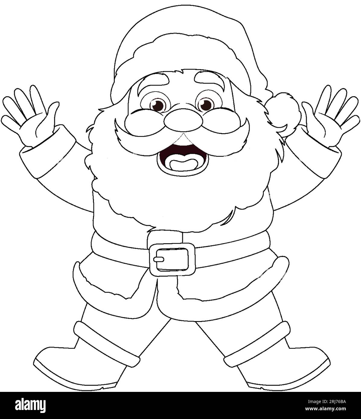 A cheerful Santa Claus cartoon for festive coloring pages Stock Vector ...