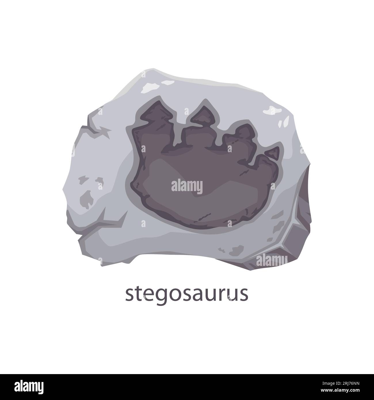 Stegosaurus dinosaur footprint fossil, archeology stone. Ancient ...