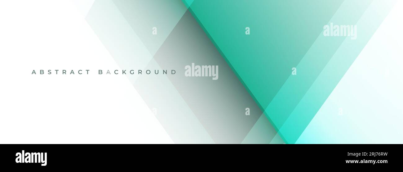 White and green modern abstract wide banner with geometric shapes ...