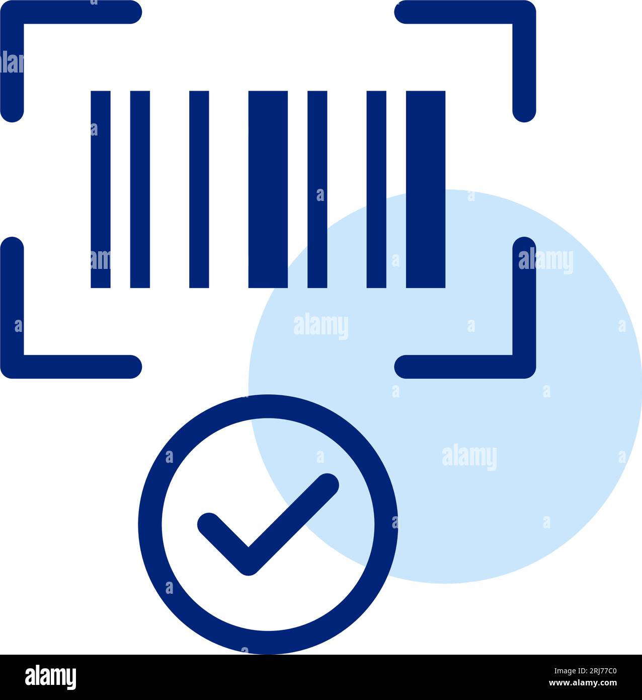 Barcode scan with checkmark. Approved link or product. Pixel perfect ...