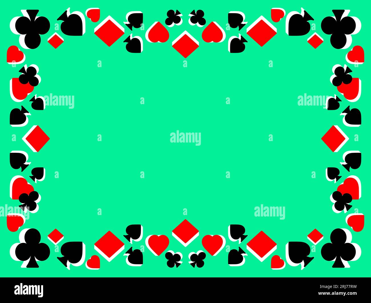 Frame with card suits: diamonds, hearts, clubs, spades in 3d style ...