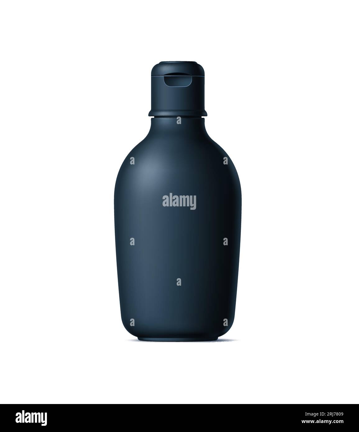 Realistic black cosmetics bottle, tube and plastic container with ...