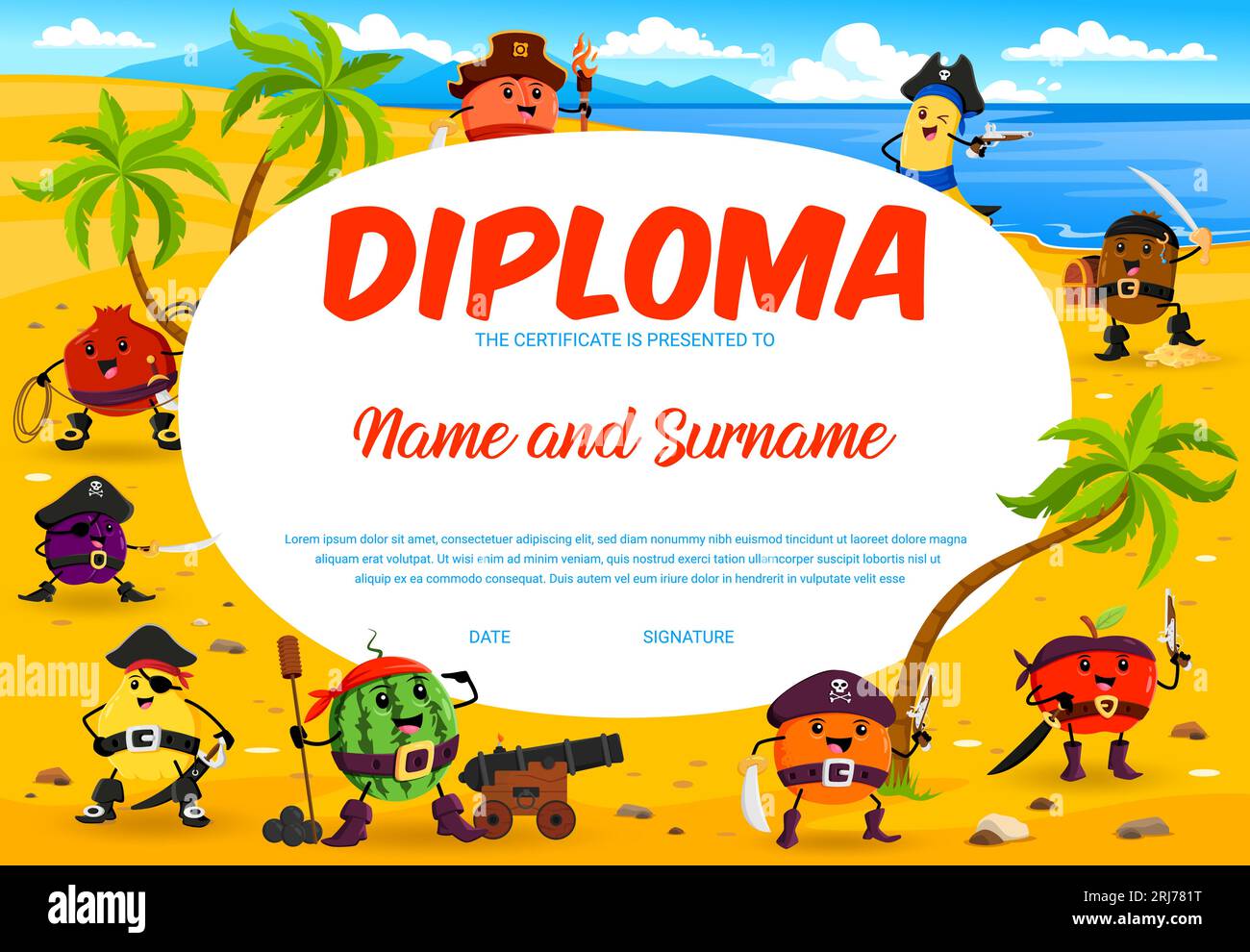 Pirate Certificate Template