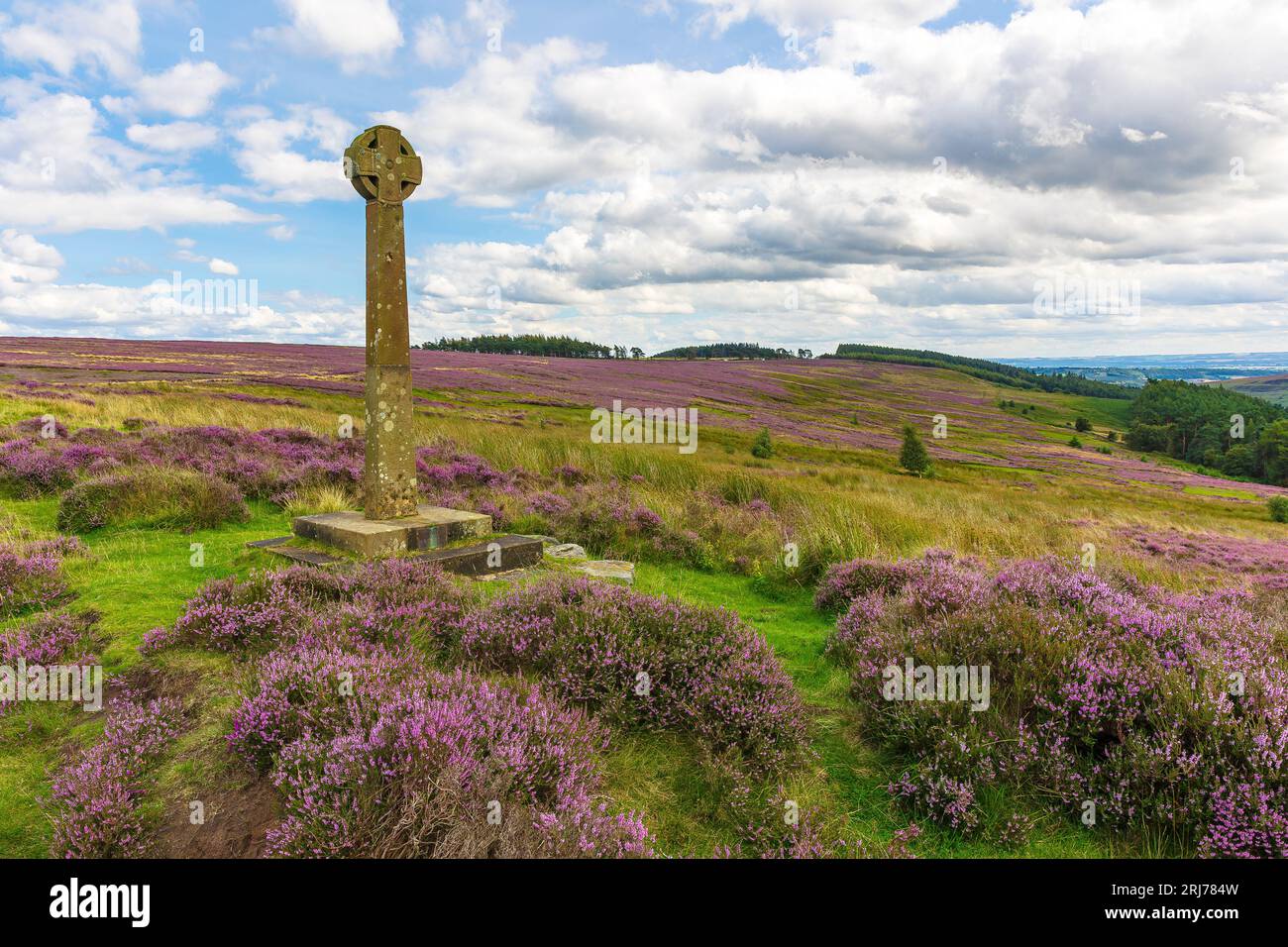 A Millennium Cross, erected by local residents to mark Year 2000 above ...