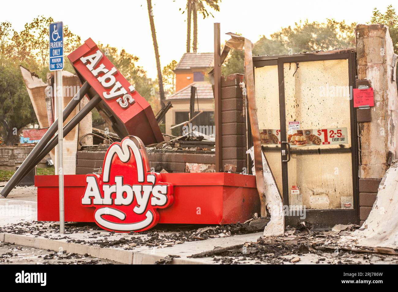 An Arby's fast food restaurant burned down during the Tubbs Fire. Santa ...