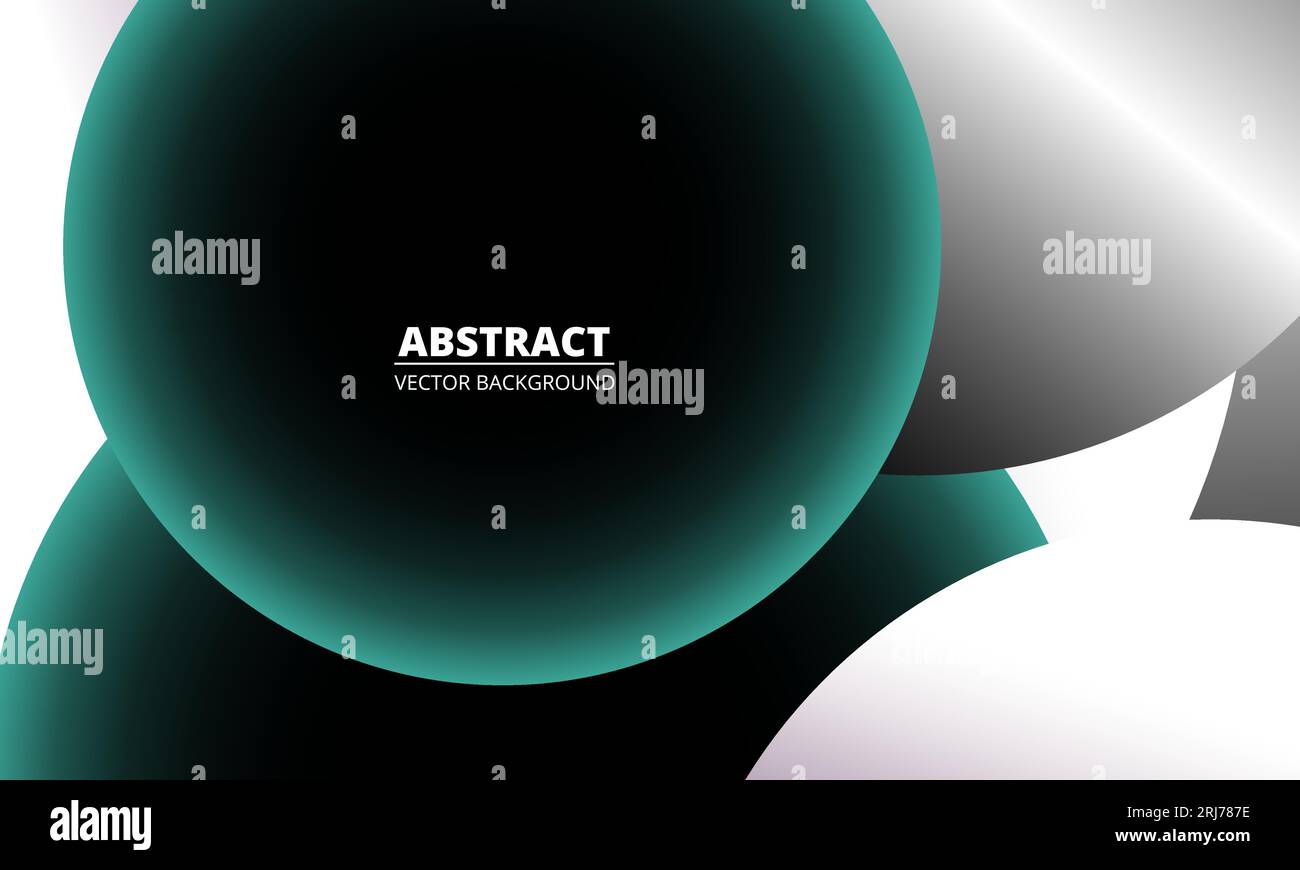 Geometric modern abstract background with dark green gradient circles ...