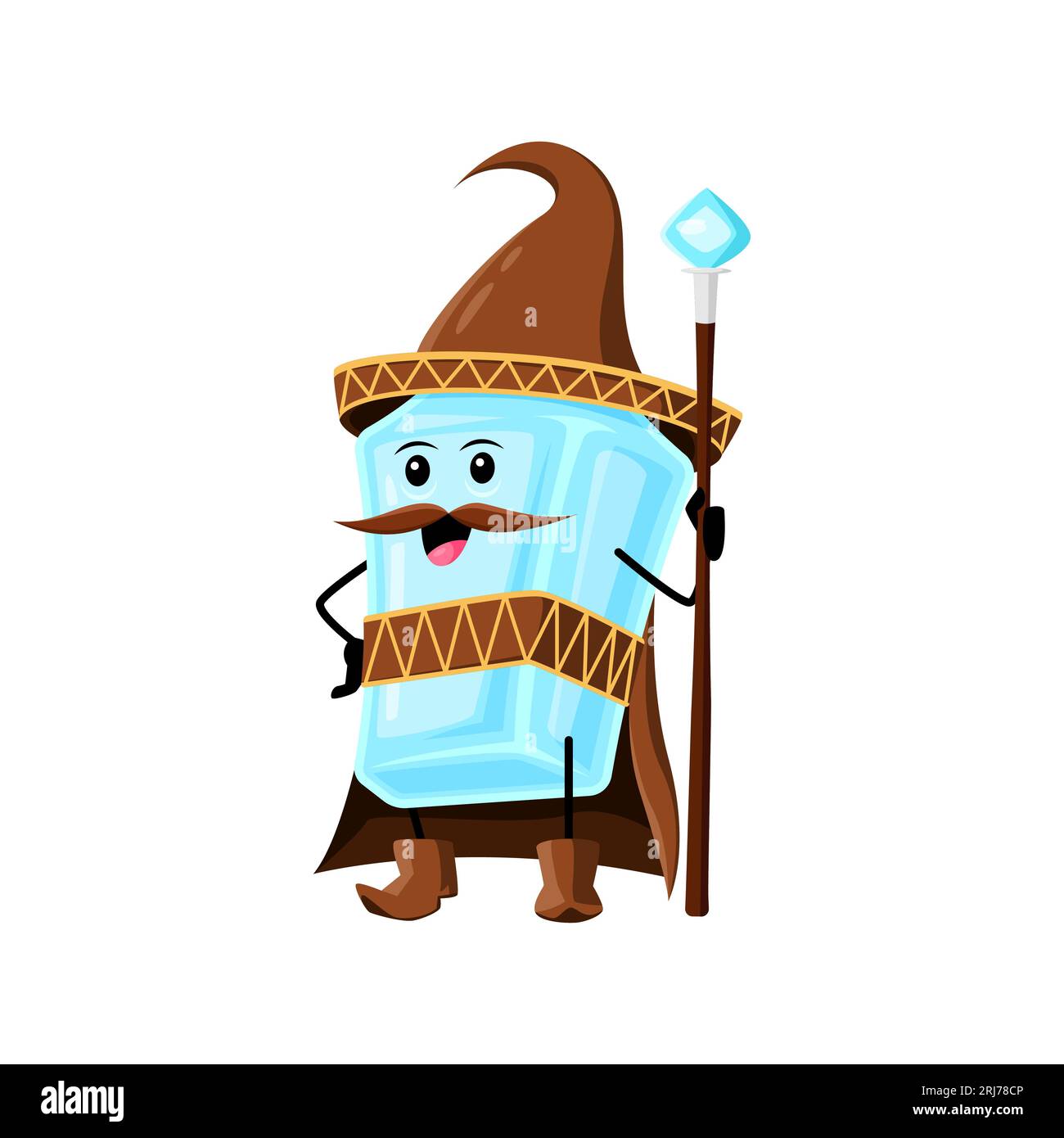 Cartoon Halloween pulque wizard and mage character. Isolated vector ...
