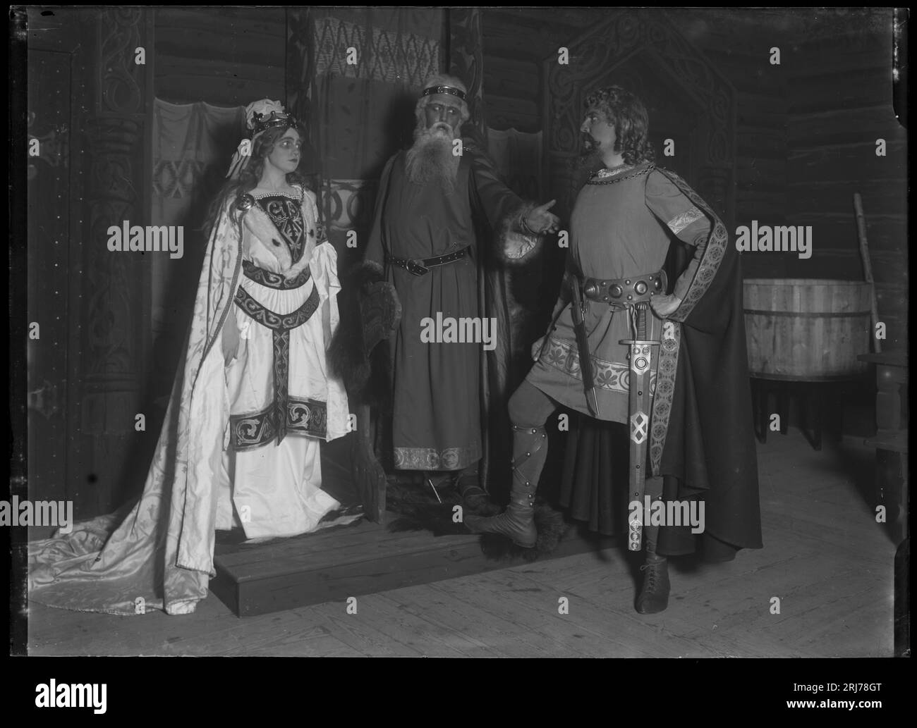 Frithiof och Ingeborg, Allan Rydings sällskap 1908. Föreställningsbild ...