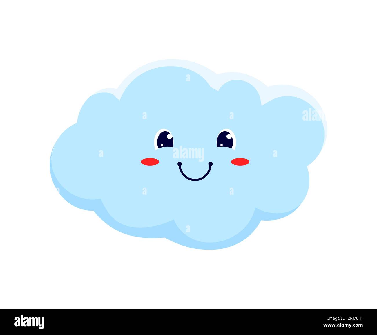 Cute smiling cloud weather forecast personage isolated cartoon ...