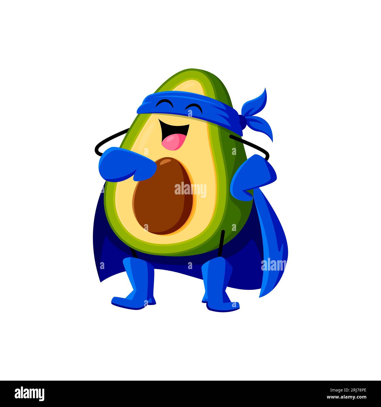Cartoon mexican superhero avocado character. Isolated vector ...