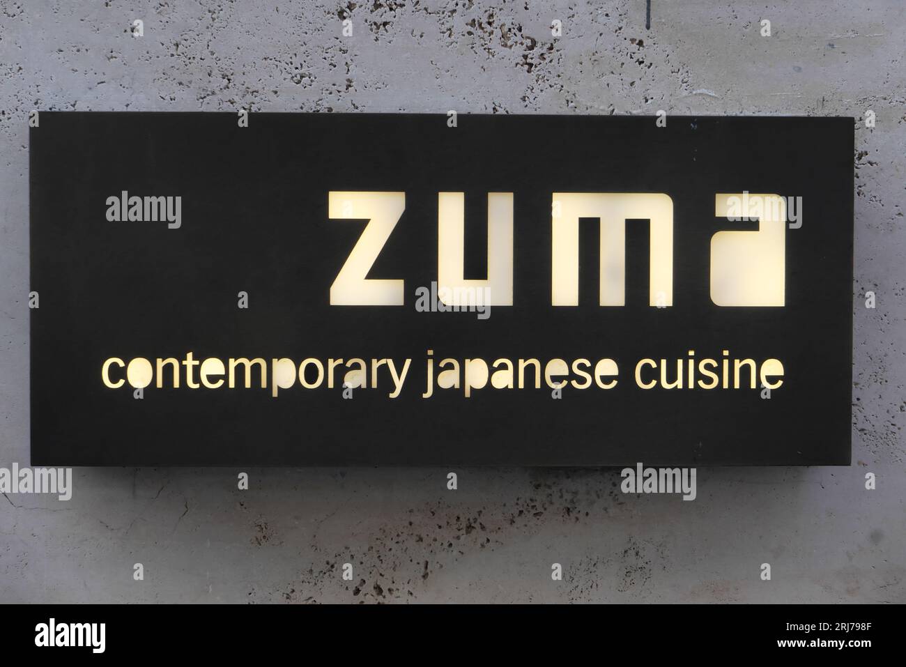 SIGN OF ZUMA CONTEMPORARY JAPANESE CUISINE Stock Photo - Alamy