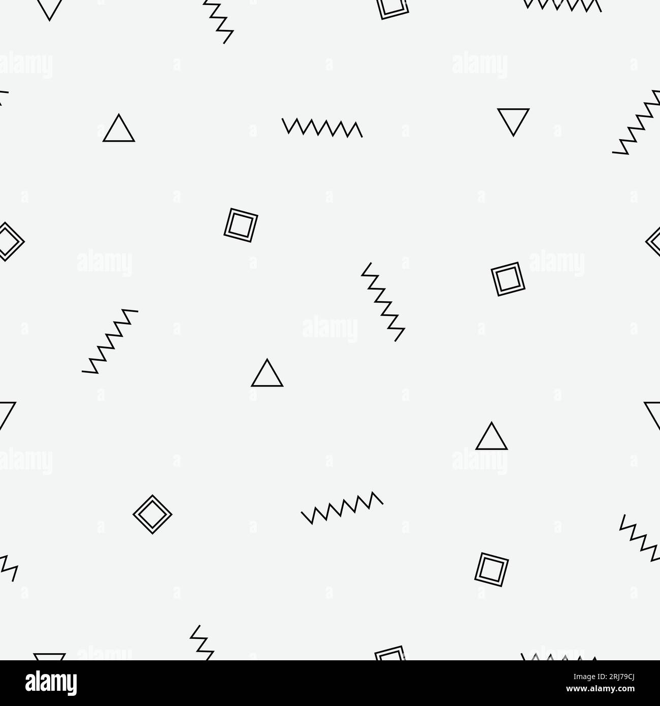 Memphis style seamless pattern. Retro fashion style 80s 90s. Black and ...