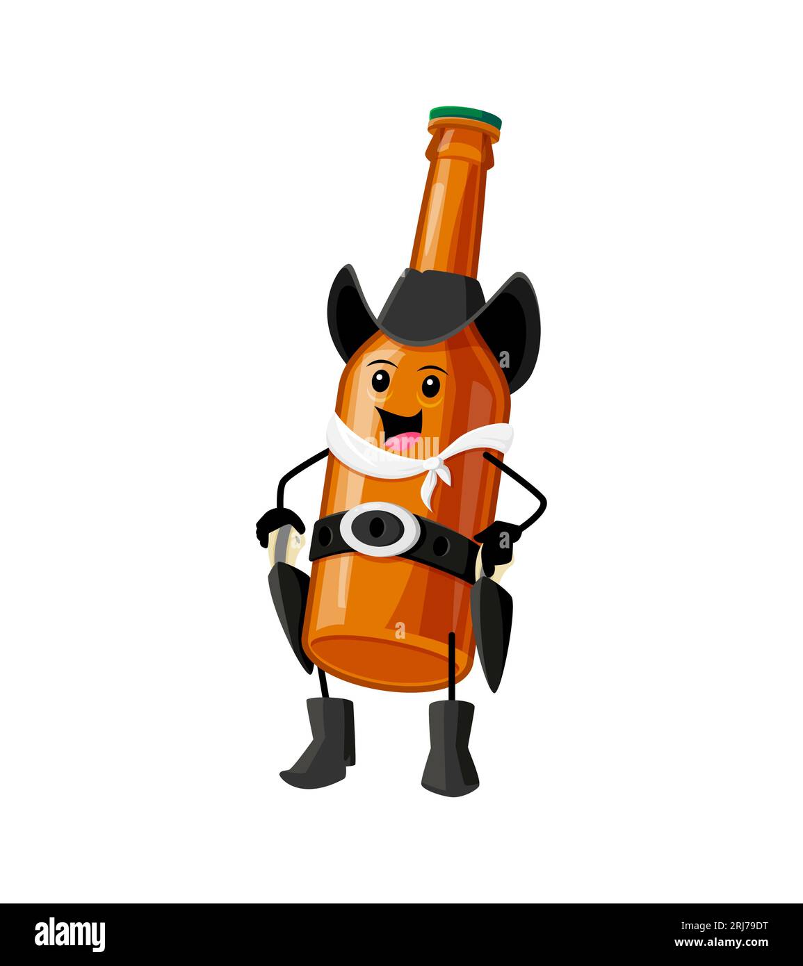 Cartoon mezcal bottle cowboy and sheriff, bandit and robber or ranger ...