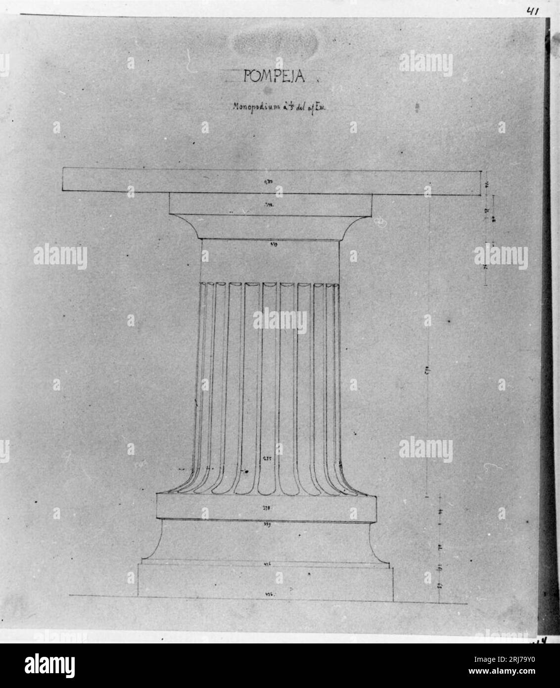 Monopodium med krenelerad pelarfot, Pompeji by Fredrik Wilhelm ...
