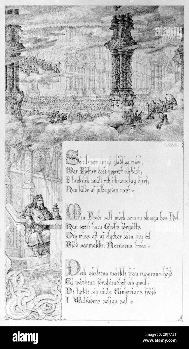 Illustration till "Fjolners saga". Plansch 20 by Fredrik Wilhelm ...