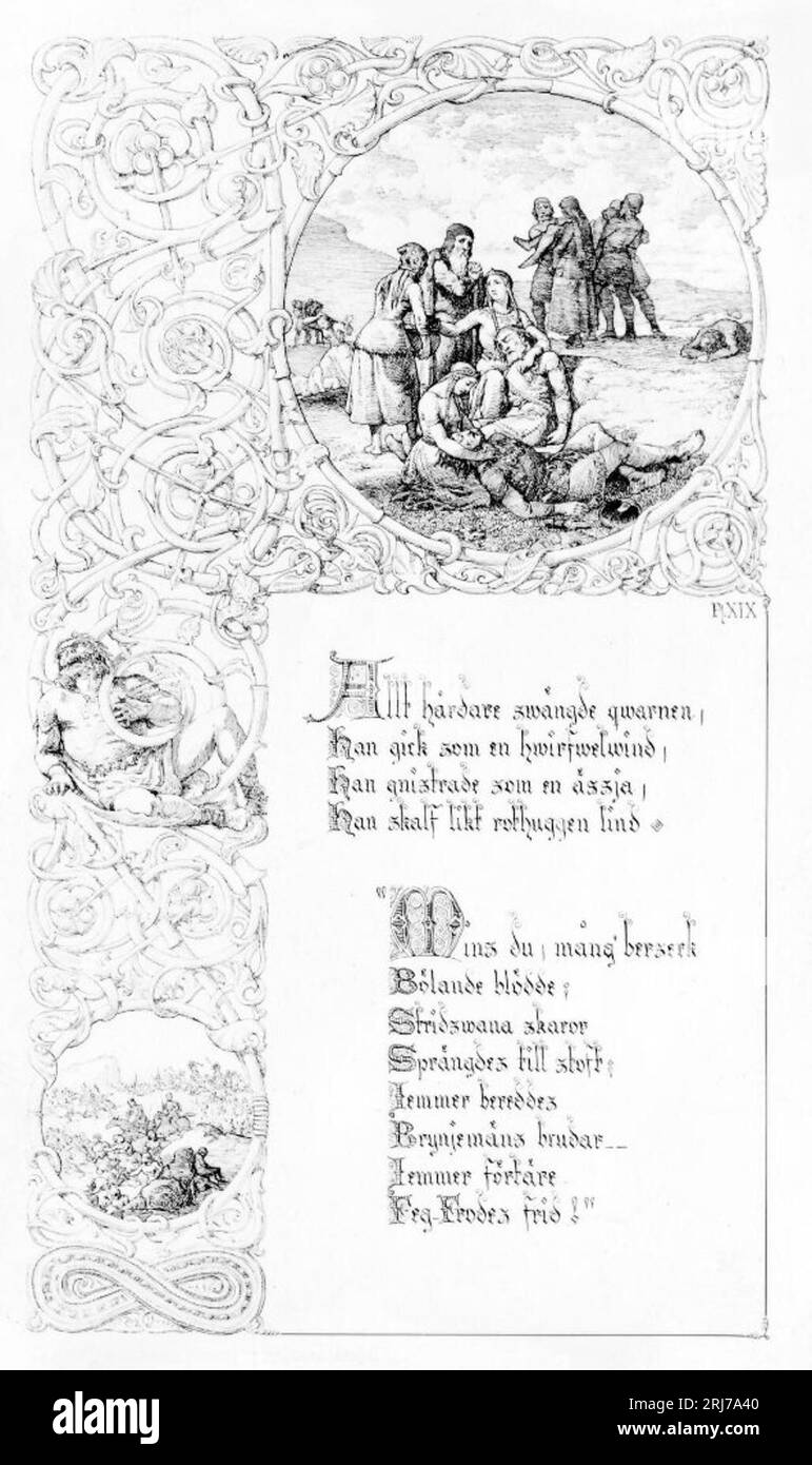 Illustration till "Fjolners saga". Plansch 14 by Fredrik Wilhelm ...