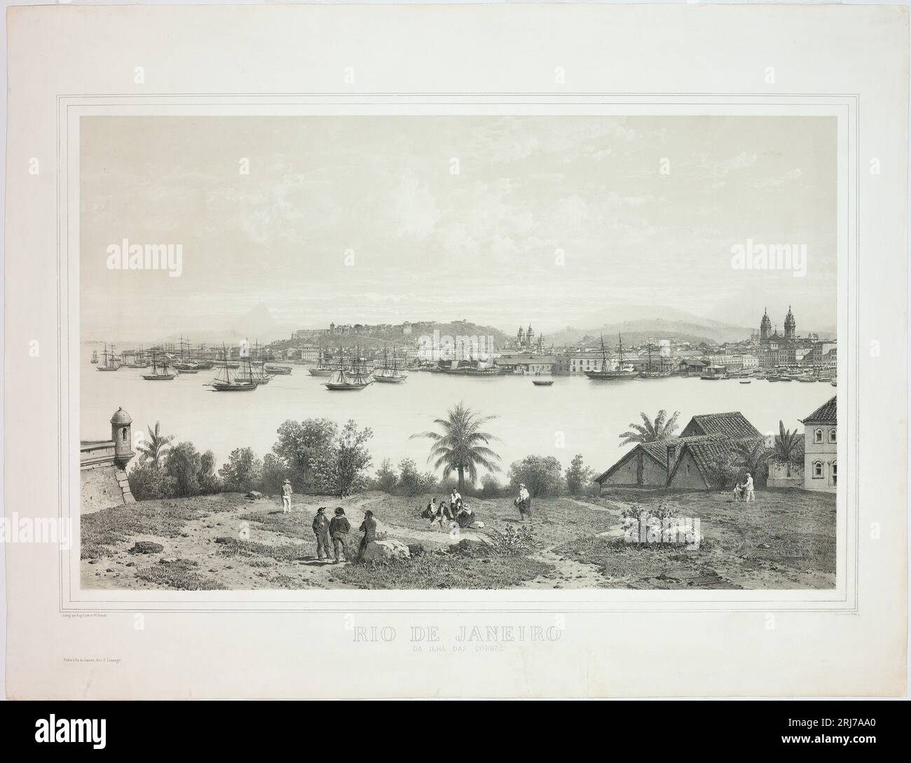 6. Rio de Janeiro da Ilha das Cobras 1852 by Alfred Martinet Stock ...