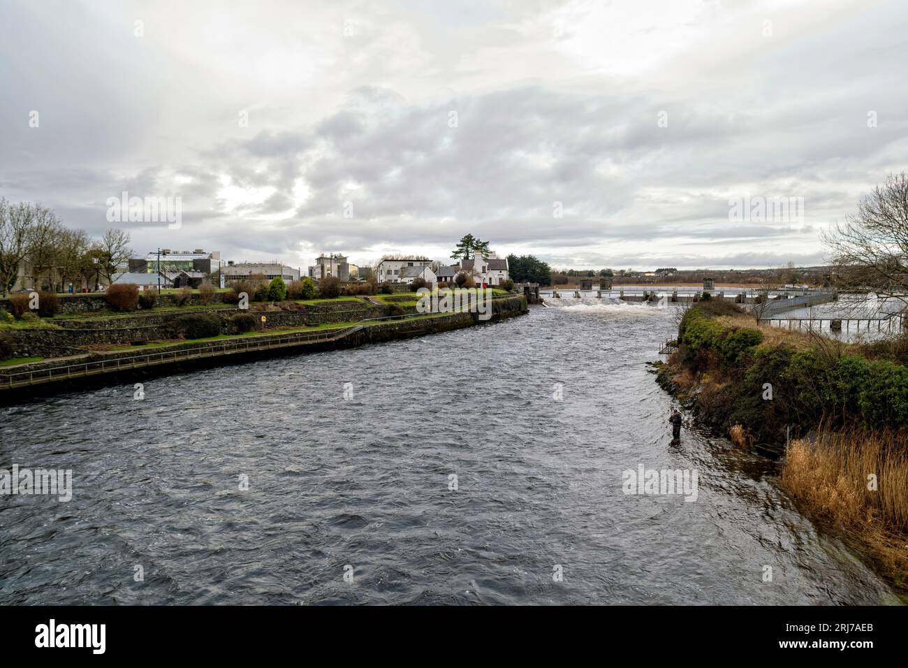 The River Corrib in the west of Ireland flows from Lough Corrib through Galway to Galway Bay ...