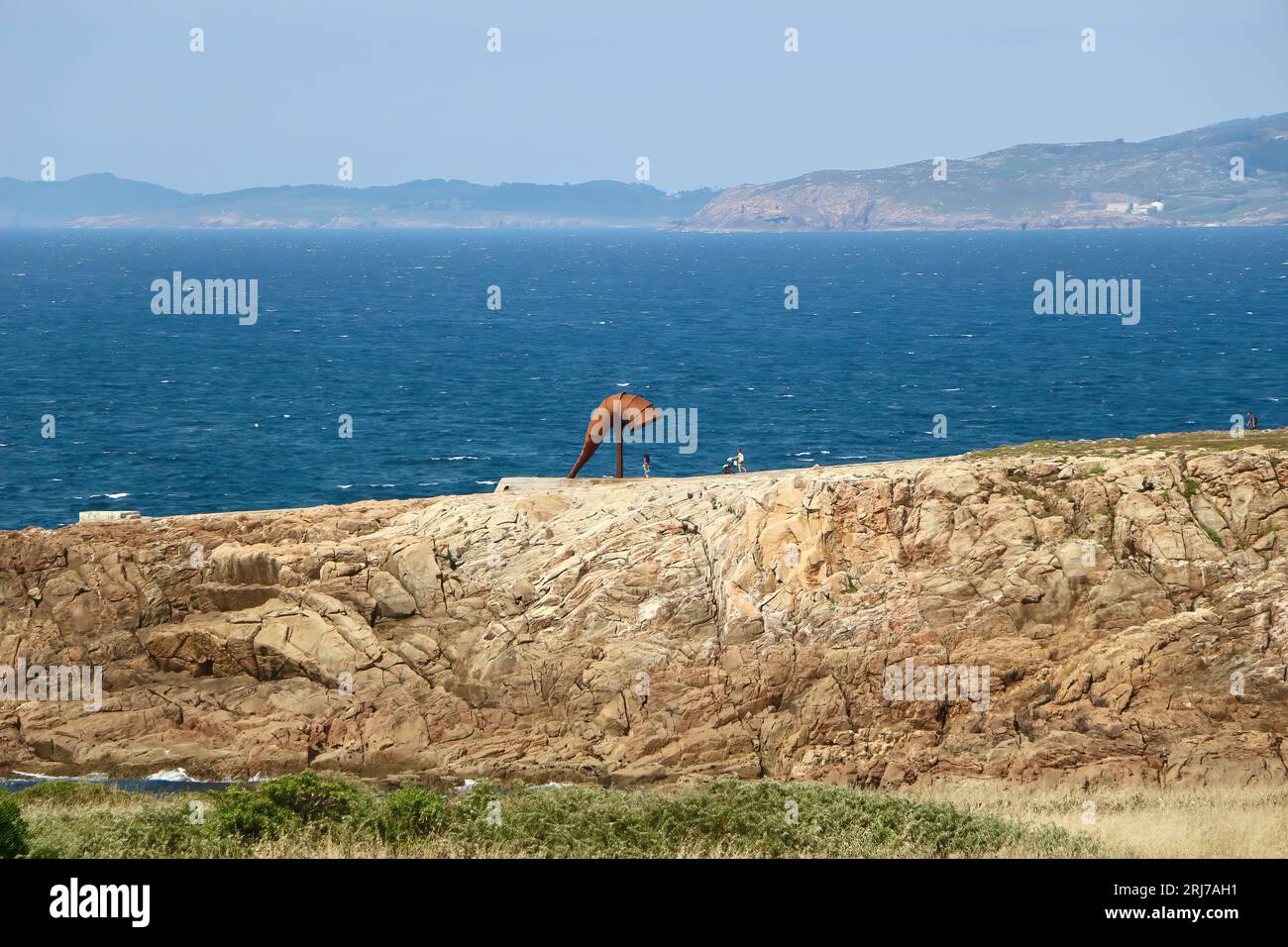 Landscape of the coast with the Seashell sculpture by Moncho Amigo made ...