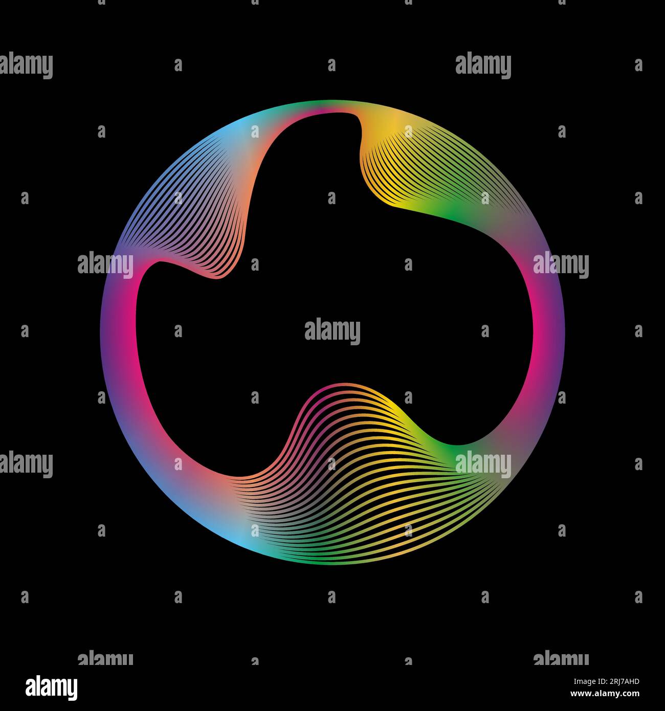 Blue neon circular wave Stock Vector Images - Alamy