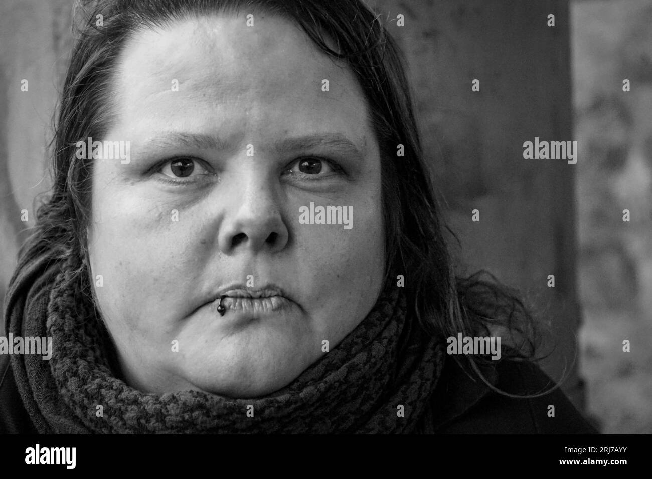Portrait of a person in black and white Stock Photo - Alamy