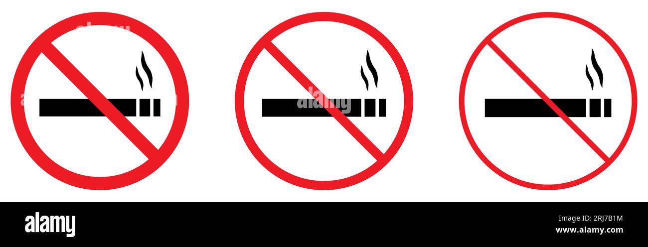 No smoking sign set. Stop smoking symbol. Vector illustration isolated ...