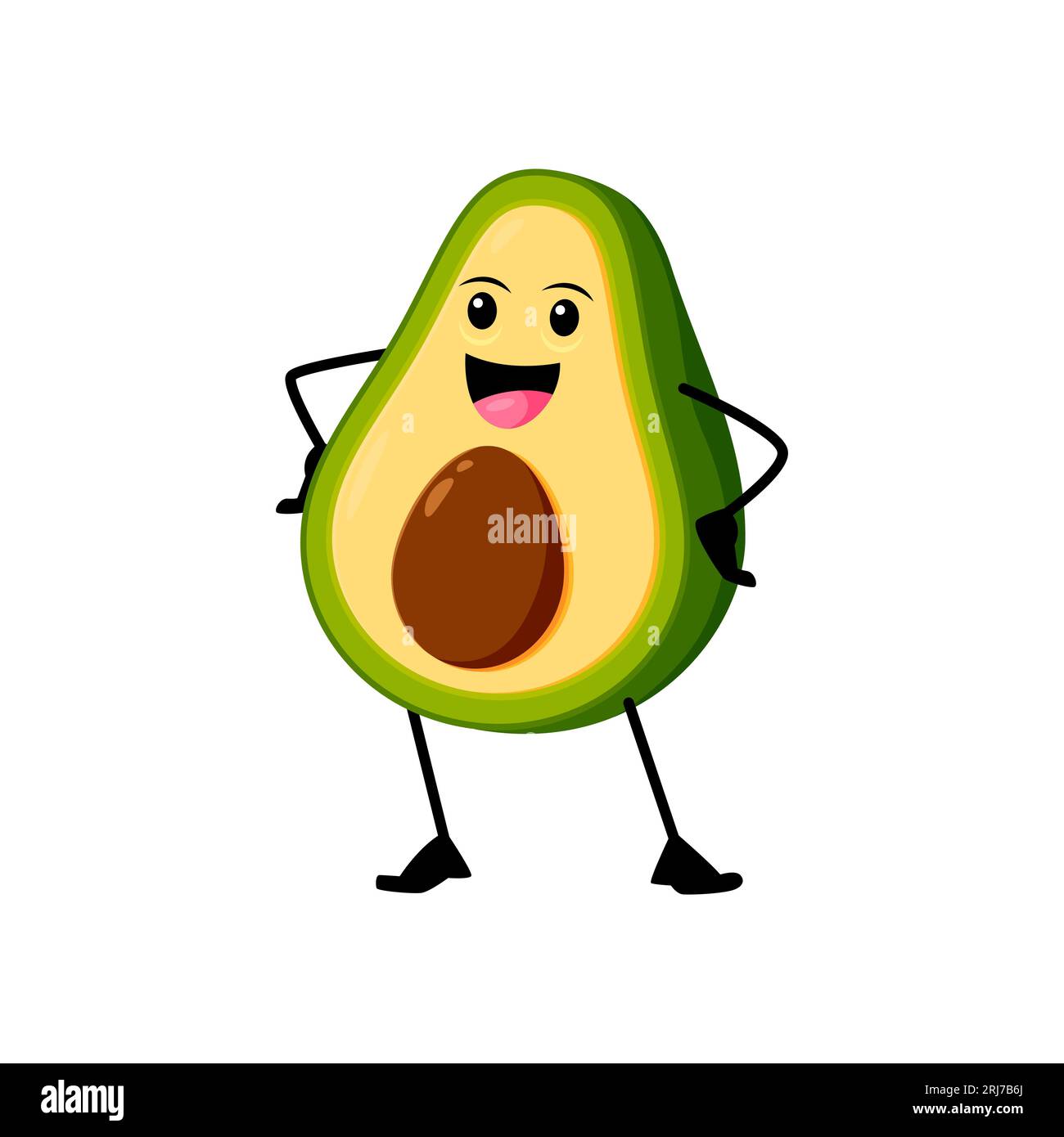 Cartoon cheerful mexican avocado character. lively vector tropical ...