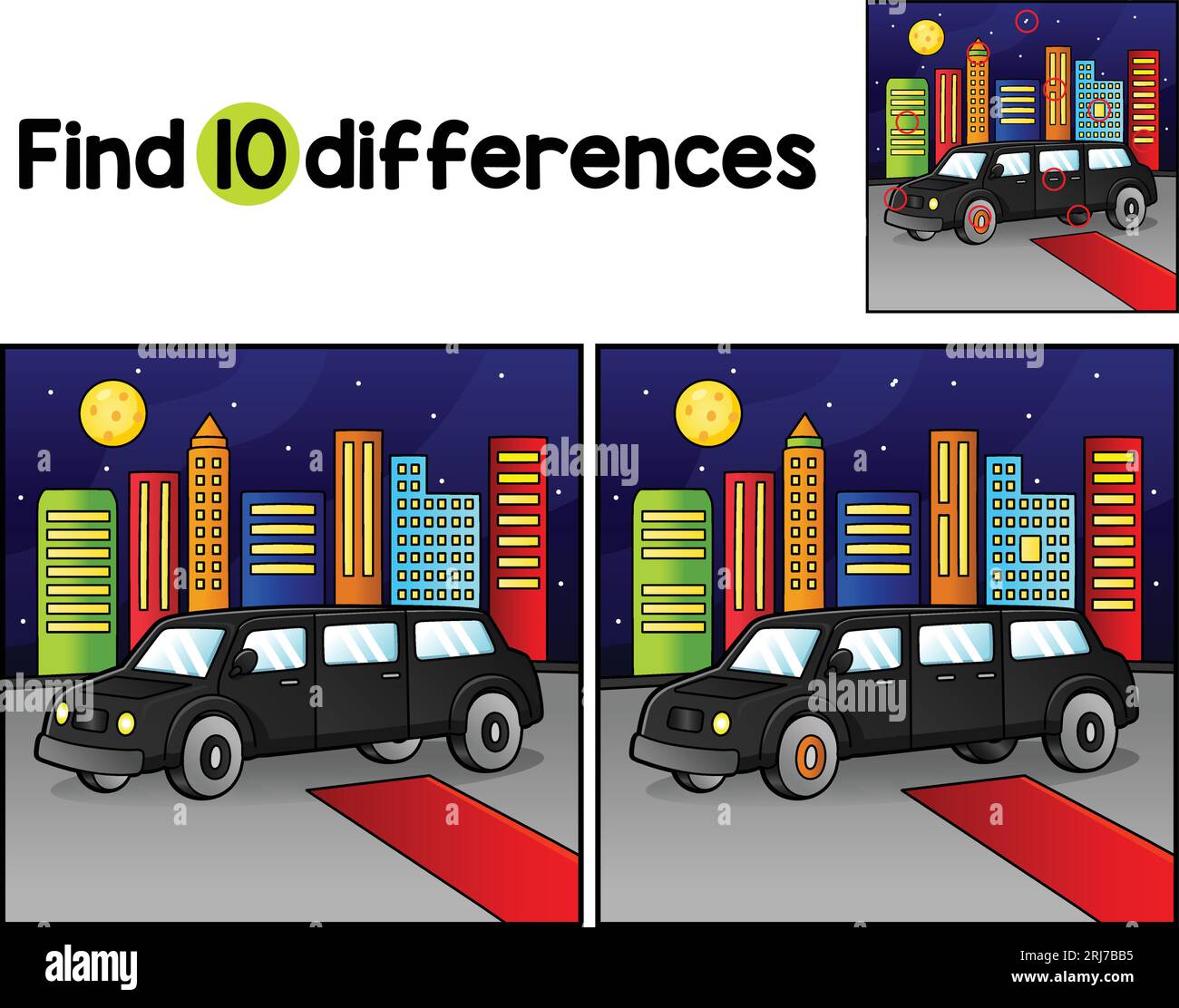 Limo Vehicle Find The Differences Stock Vector Image & Art - Alamy