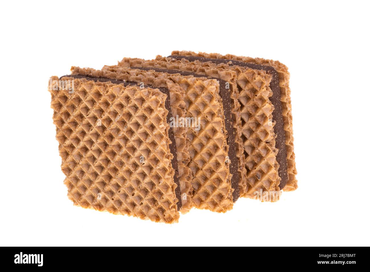 chocolate square wafers isolated on white background Stock Photo - Alamy