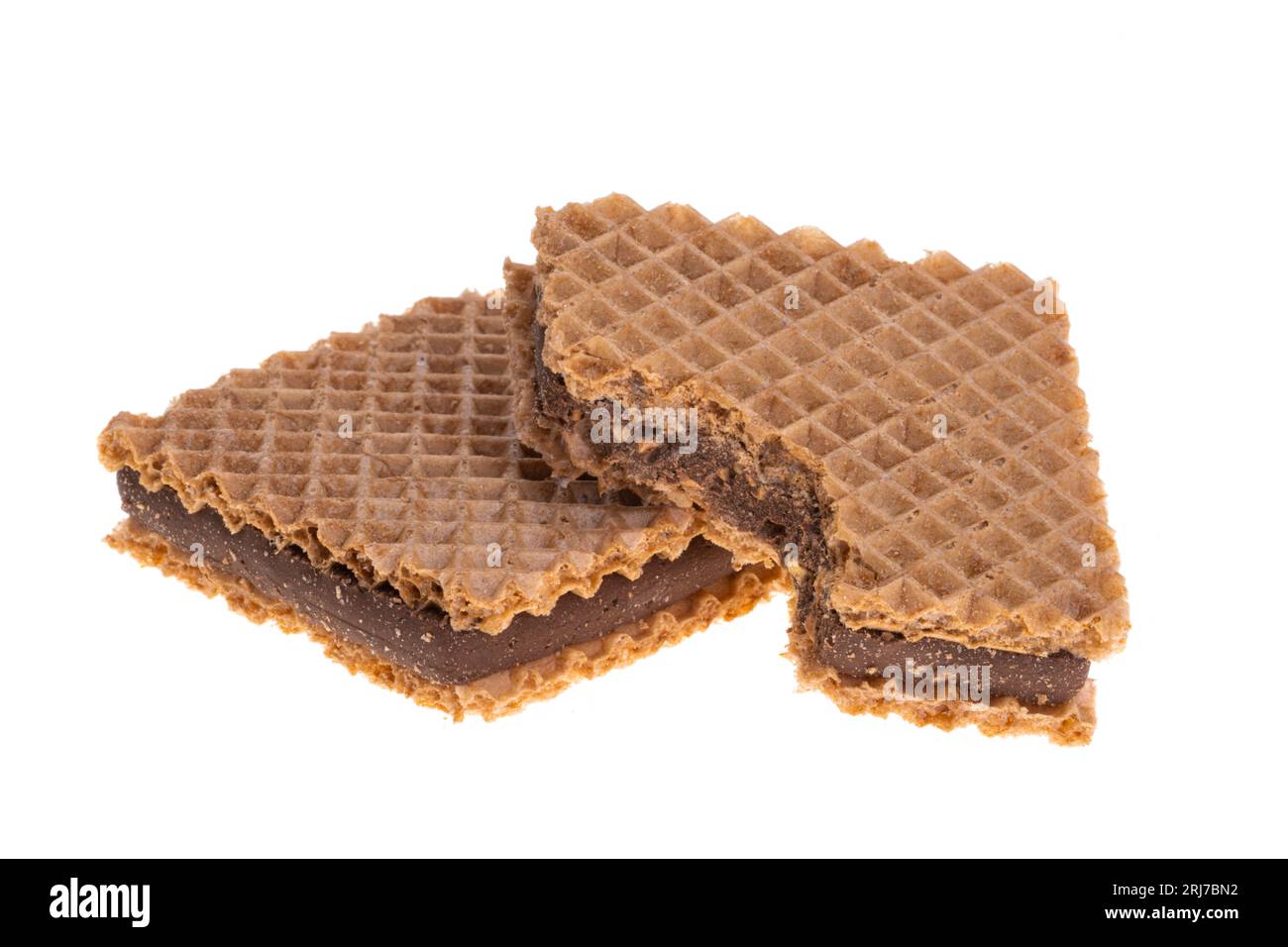 chocolate square wafers isolated on white background Stock Photo - Alamy
