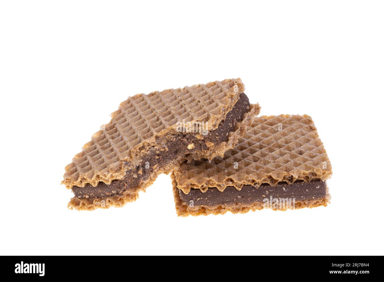 chocolate square wafers isolated on white background Stock Photo - Alamy